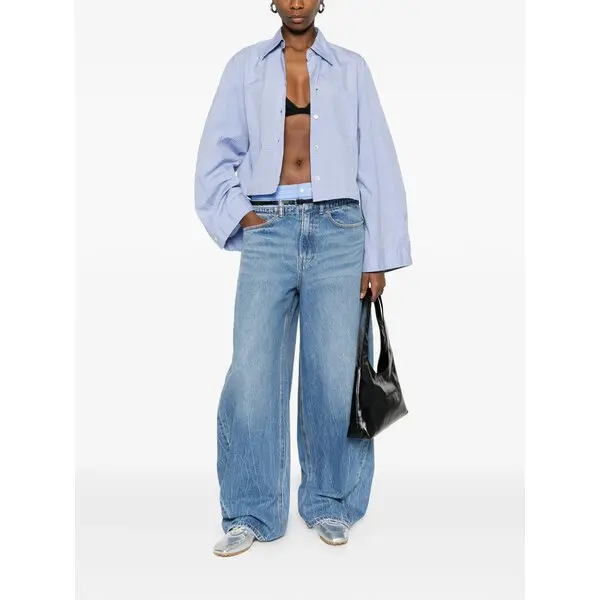 Alexander Wang Wide-leg Denim Jeans With Belt Detail - Blue