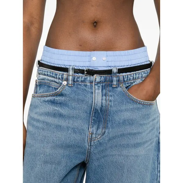 Alexander Wang Wide-leg Denim Jeans With Belt Detail - Blue
