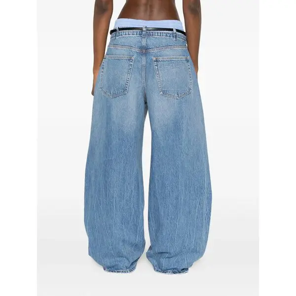 Alexander Wang Wide-leg Denim Jeans With Belt Detail - Blue