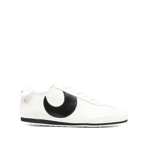 MARINE SERRE White Leather Logo Detail Lace-up Sneakers - Multicolor