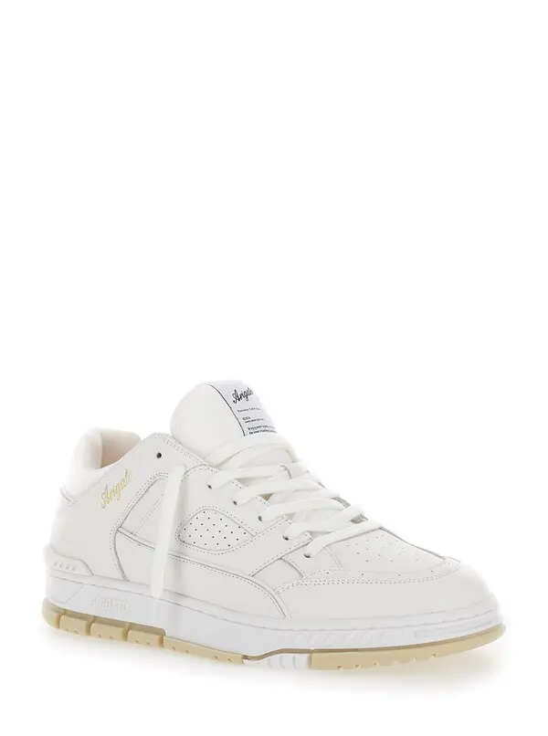 Axel Arigato Leather Low Sneakers With Laminated Logo - Multicolor