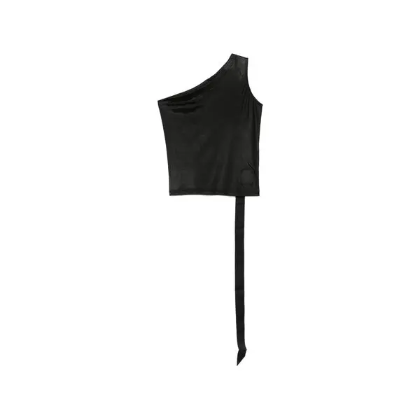 Rick Owens One-shoulder Top With Patch Pocket - Black
