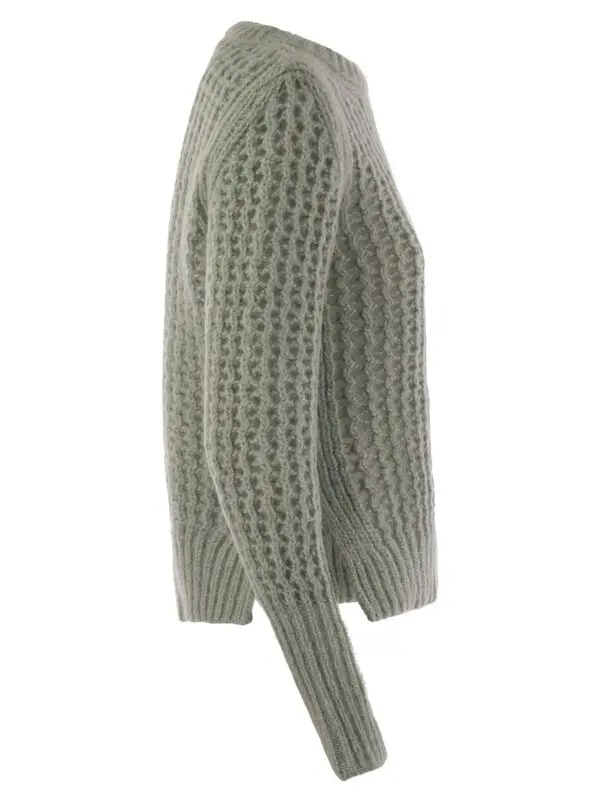 Herno Alpaca And Wool Blend Knitwear With Openwork Stitching - Multicolor