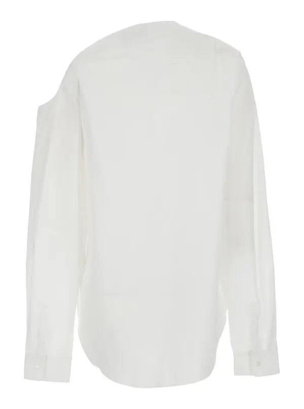 Coperni Cotton Shirt With Asymmetrical Buttoning And Chest Pocket - Multicolor