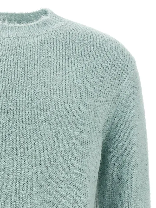 JIL SANDER Alpaca Wool Blend Crew Neck Sweater - Blue