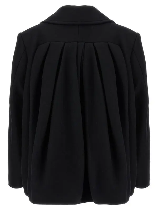 Dries Van Noten Vafel" Wool Blend Coat - Black
