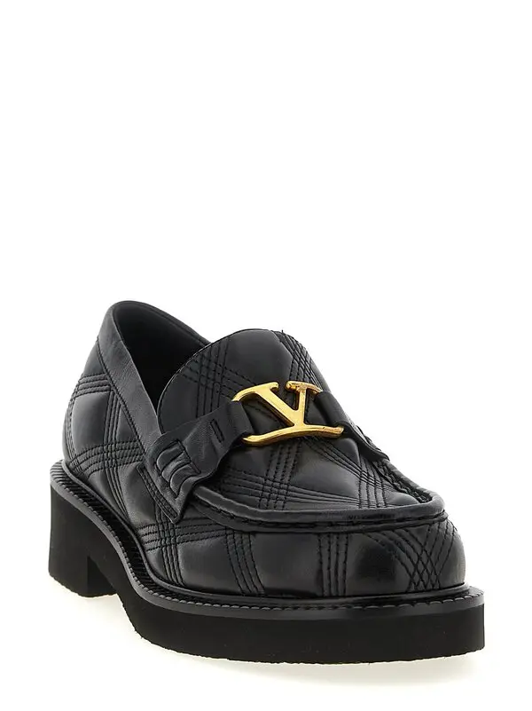 Valentino Garavani Quilted Leather Loafers With Vlogo Signature Detail