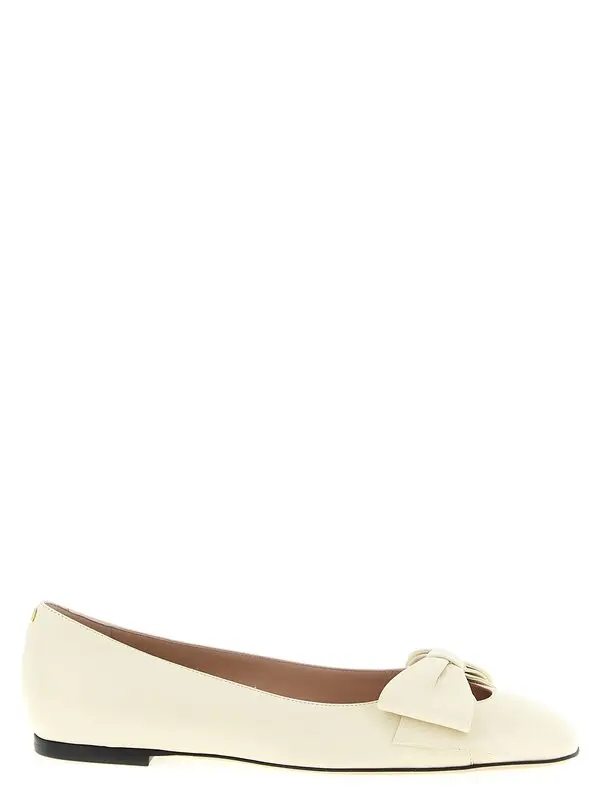 Valentino Garavani Bowow" Ballet Flats With Contrast Bow Detail - White