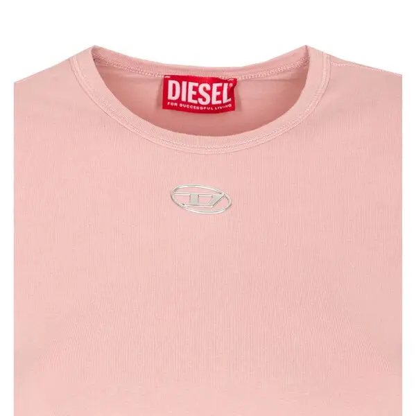 DIESEL® Logo Crew Neck Short Sleeve T-shirt - Pink