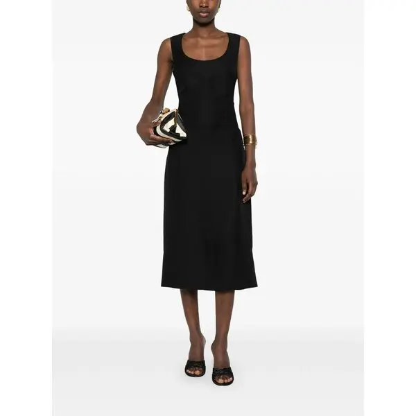 Jacquemus Square Neck Sleeveless Dress With Rear Zip And Back Slit