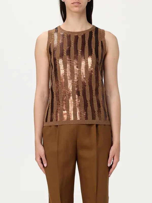 Max Mara Sleeveless Sequined Knit Top