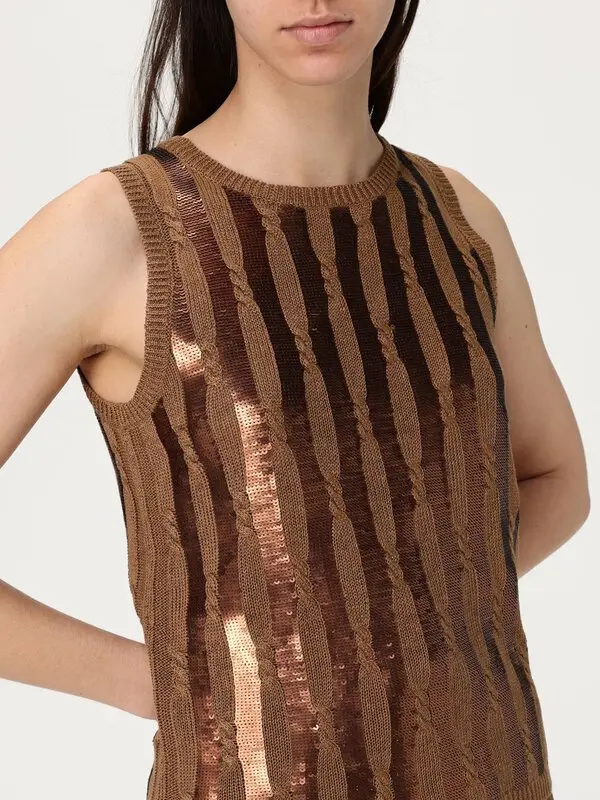 Max Mara Sleeveless Sequined Knit Top