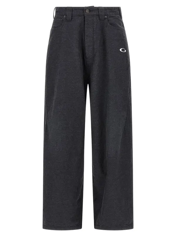 Balenciaga Trompe L'œil" Joggers In Mélange Cotton Denim - Gray
