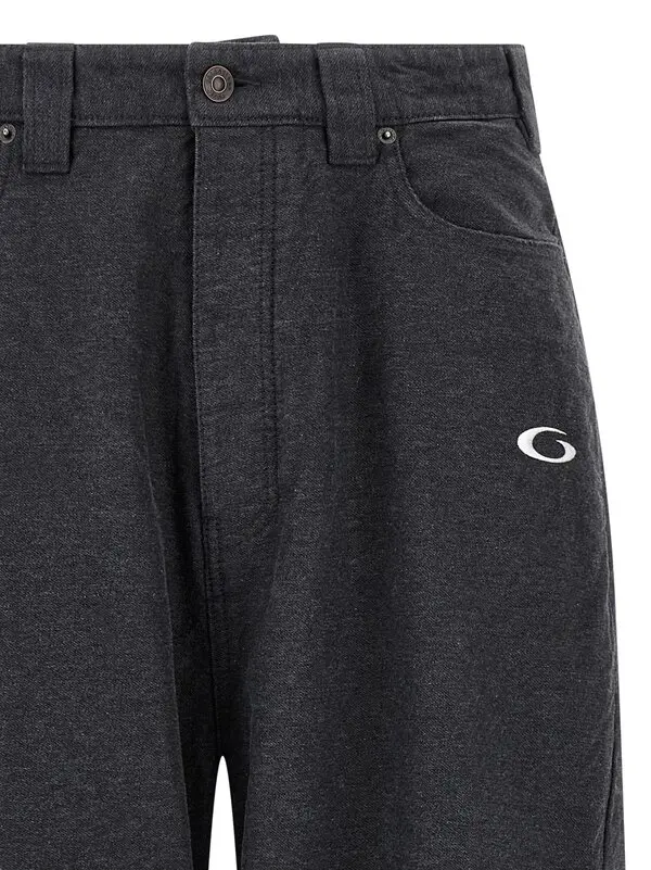 Balenciaga Trompe L'œil" Joggers In Mélange Cotton Denim