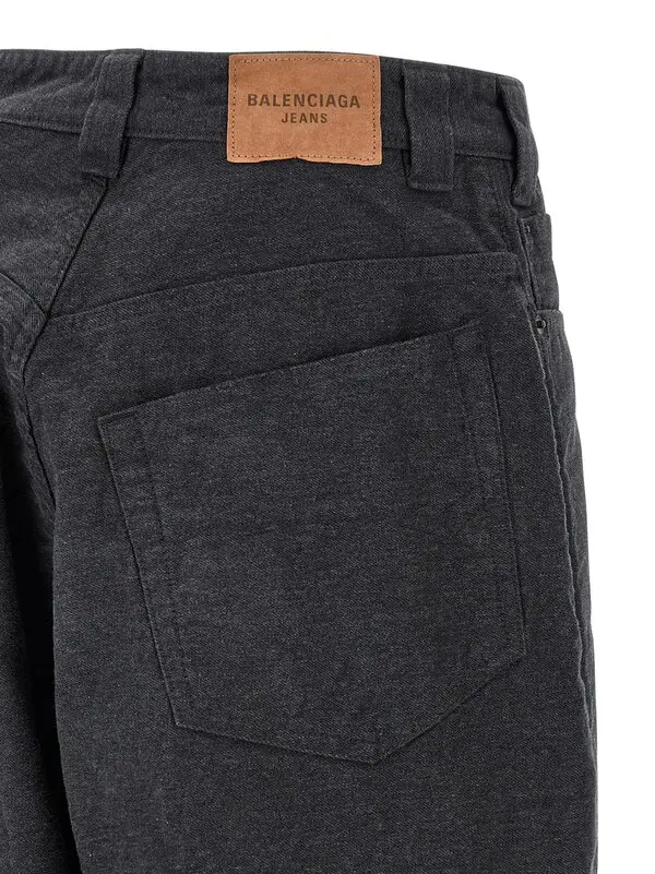 Balenciaga Trompe L'œil" Joggers In Mélange Cotton Denim