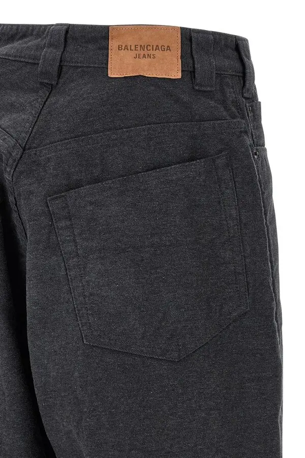 Balenciaga Trompe L'œil" Joggers In Mélange Cotton Denim