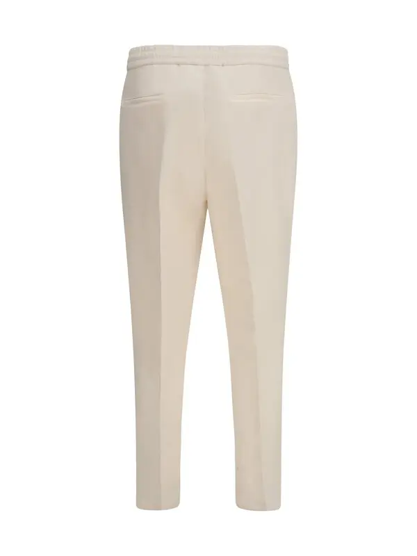 Brunello Cucinelli Linen Drawstring Waist Pants