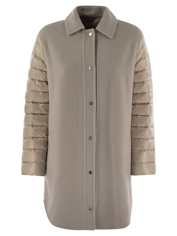 Herno Wool Coat With Down Sleeves