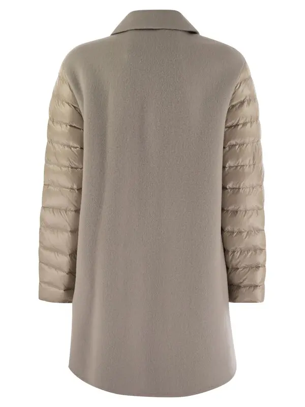Herno Wool Coat With Down Sleeves
