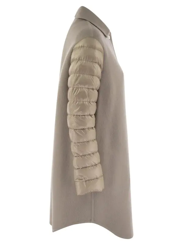 Herno Wool Coat With Down Sleeves