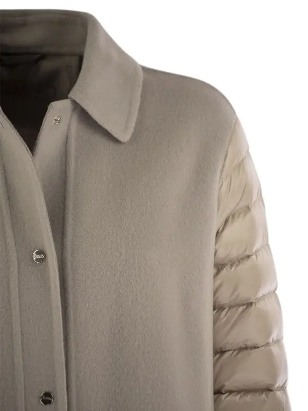 Herno Wool Coat With Down Sleeves