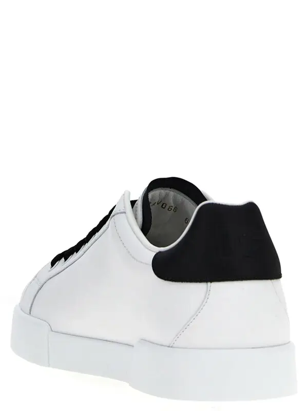 Dolce & Gabbana Portofino" Leather Sneakers With Perforated Logo