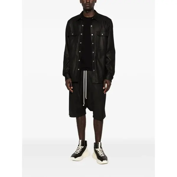 Rick Owens Drop-crotch Lamb Skin Shorts
