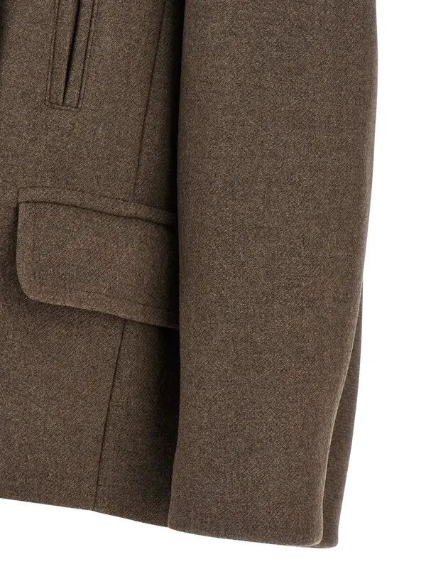 Dries Van Noten Vafel Mélange Wool Blend Coat - Brown