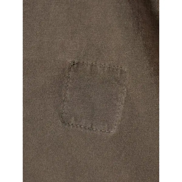 Rick Owens Mock Neck Short Sleeve Top With Patch Pocket