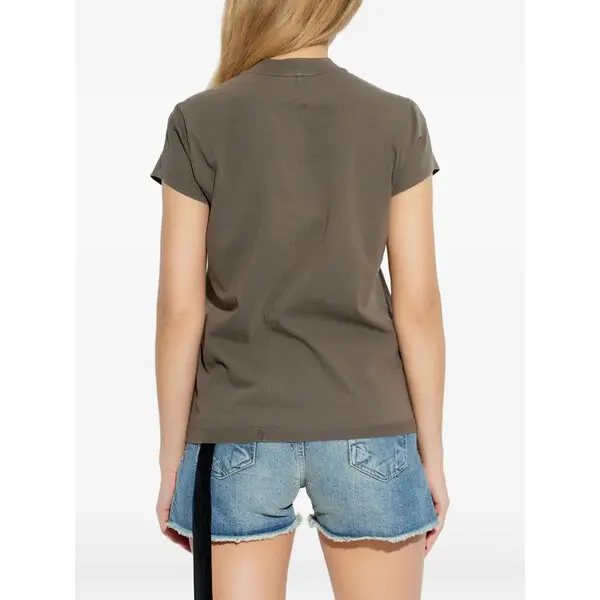 Rick Owens Mock Neck Short Sleeve Top With Patch Pocket