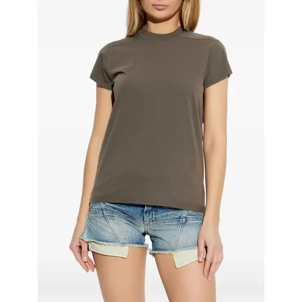 Rick Owens Mock Neck Short Sleeve Top With Patch Pocket