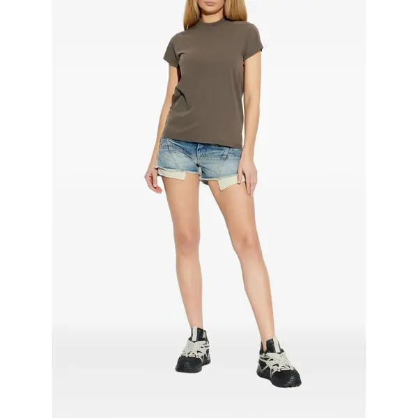 Rick Owens Mock Neck Short Sleeve Top With Patch Pocket