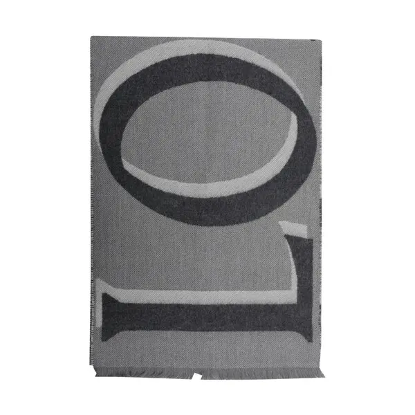 Loewe Logo Wool And Cashmere Scarf - Gray