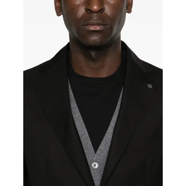 Tagliatore Single-breasted Notched Lapel Blazer - Black