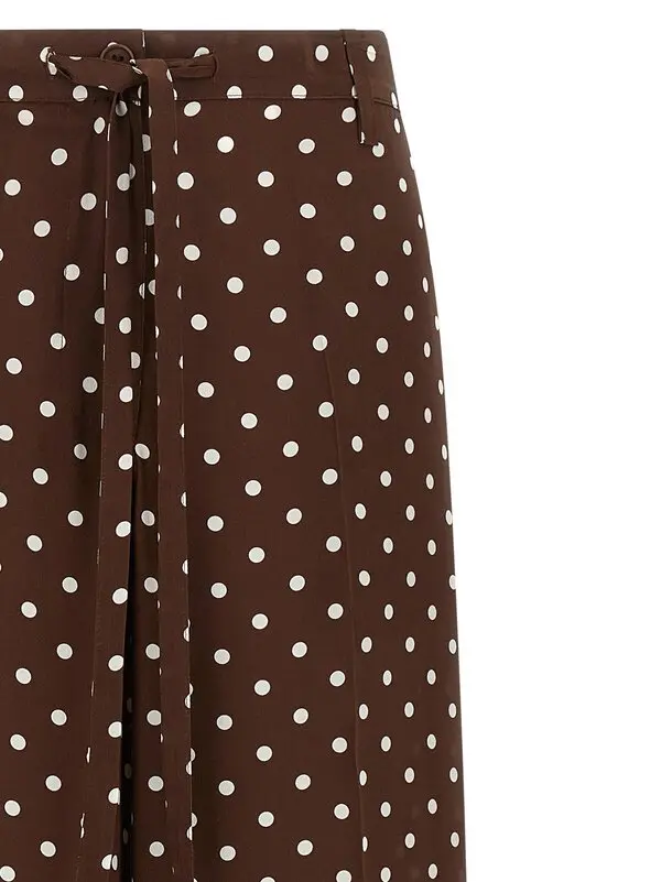 P.a.r.o.s.h Polka Dot Print Silk Trousers