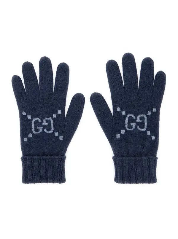 Gucci Cashmere Gloves With Gg Logo Detail - Multicolor