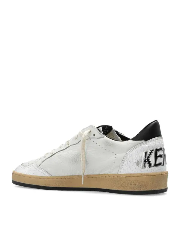 GOLDEN GOOSE Ball-star Sneakers In White Nappa With Black Star - Multicolor