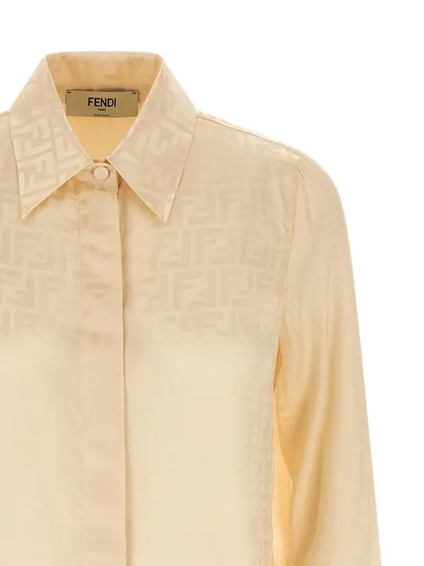 Fendi Ff Knit Silk Shirt - White