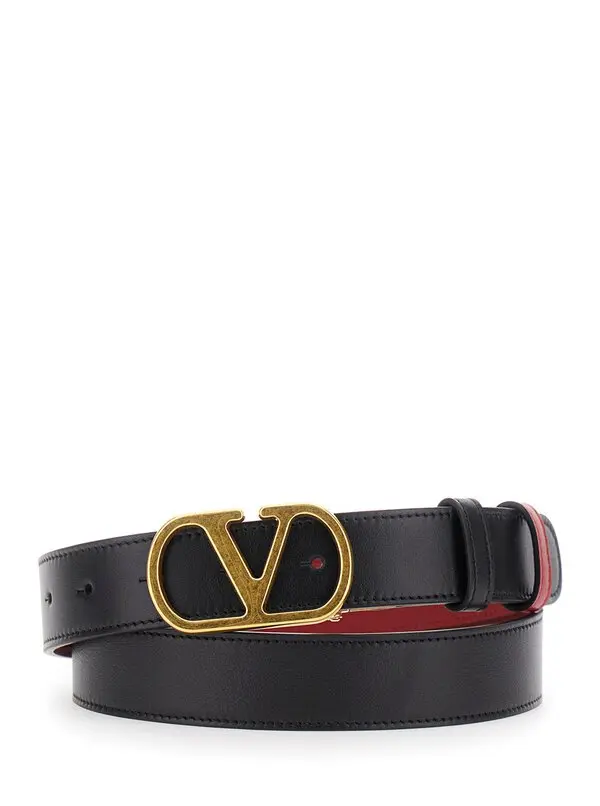 Valentino Garavani Reversible Belt With Vlogo Buckle - Multicolor