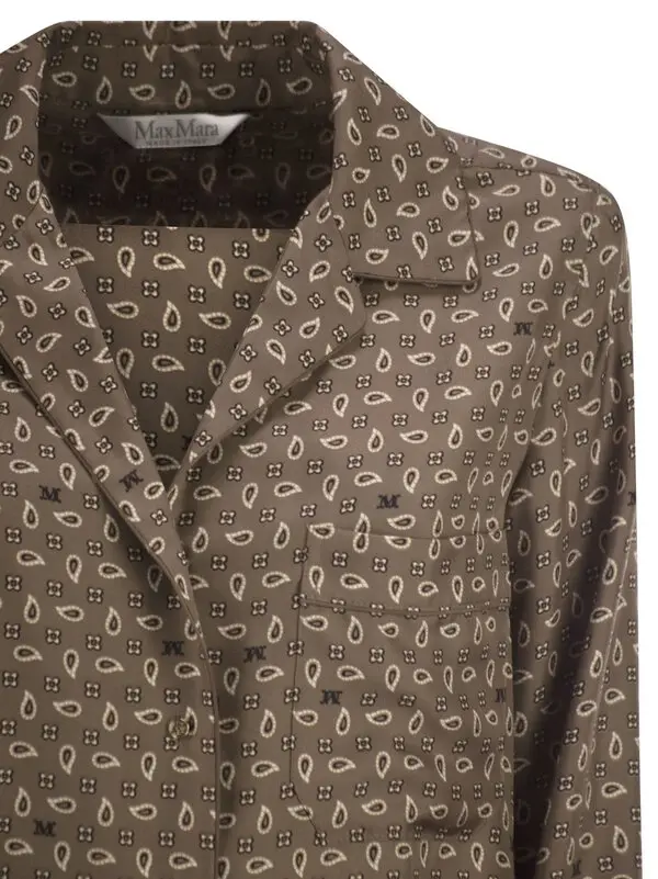 Max Mara Printed Silk Shirt - Brown