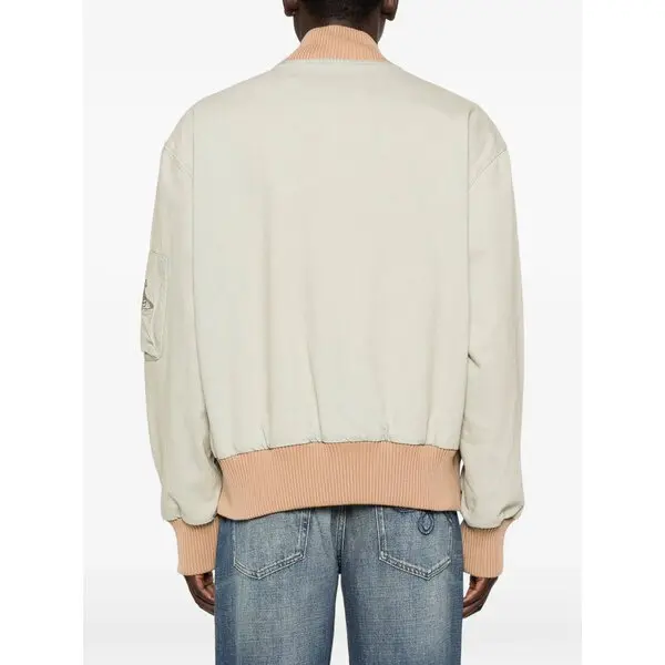 VIVIENNE WESTWOOD Light Denim Bomber Jacket With Ribbed Trim - Blue