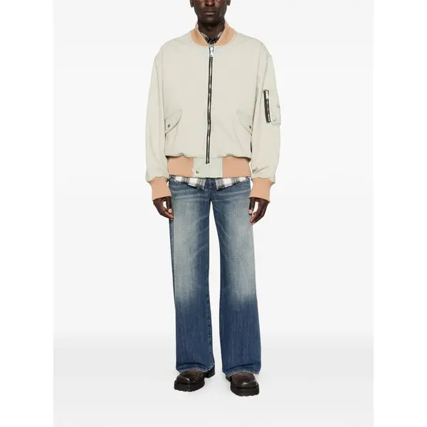 VIVIENNE WESTWOOD Light Denim Bomber Jacket With Ribbed Trim - Blue
