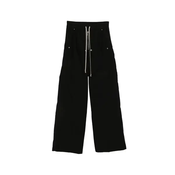 Rick Owens Organic Cotton Drawstring Trousers - Black