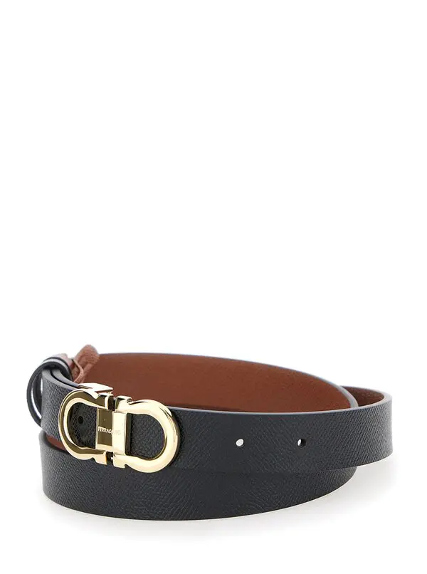 FERRAGAMO Gancini Buckle Reversible Leather Belt - Multicolor