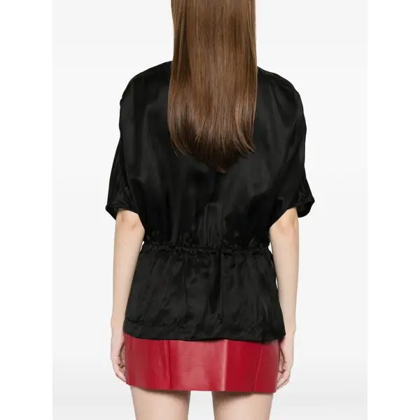 Rick Owens Cupro Zip Front V-neck Cape