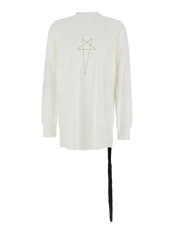 Rick Owens Crewneck T-shirt With Logo Print On The Front In Cotton - Multicolor