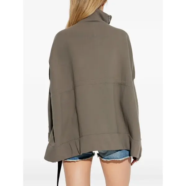 Rick Owens Zip-up Funnel Neck Sweatshirt - Gray