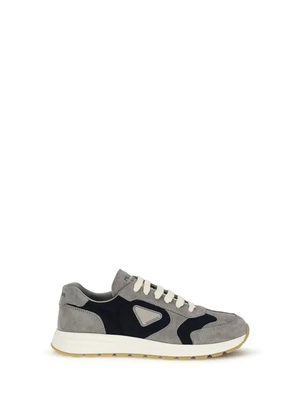 Prada Prax Sneakers In Suede And Re-nylon - Blue