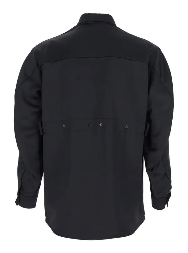 Moncler Tech Fabric Shirt With Logo Patch - Multicolor