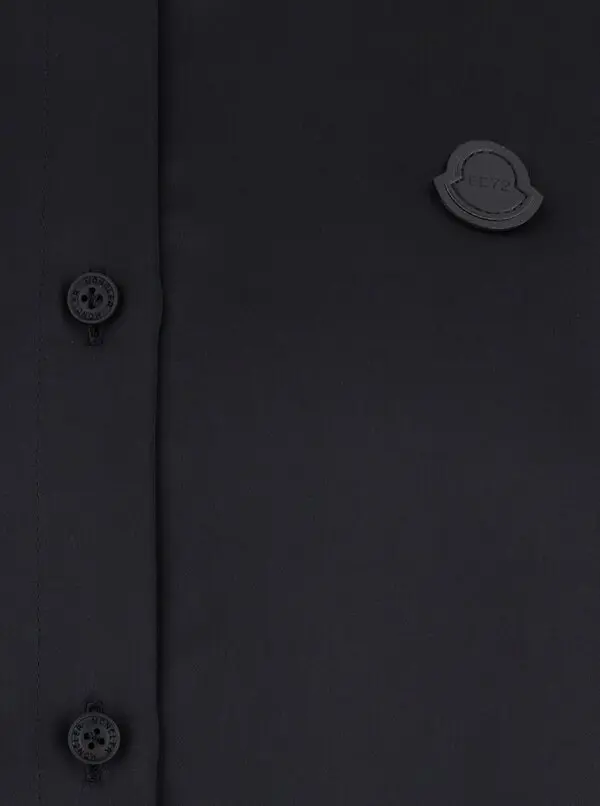 Moncler Tech Fabric Shirt With Logo Patch - Multicolor